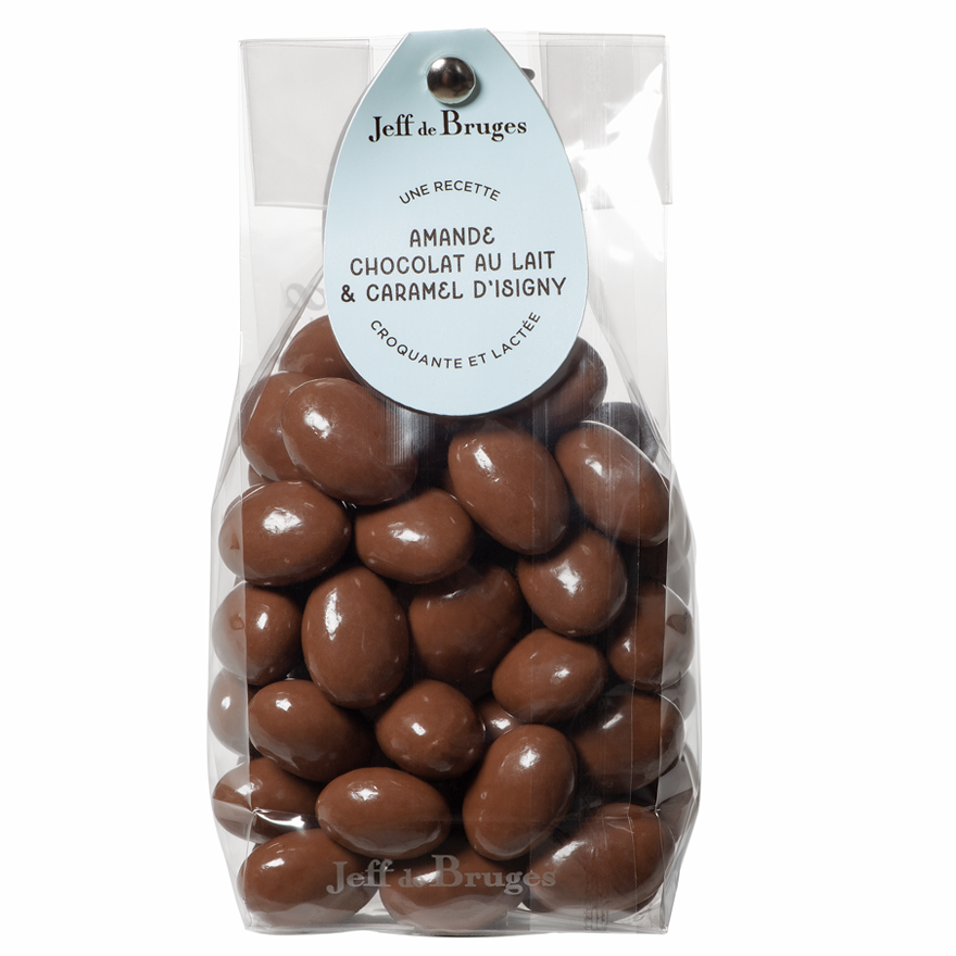 Amandes et chocolat, Sachet amandes chocolat et caramel 230g - Jeff de ...