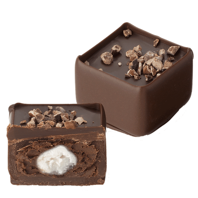 Large pink heart-shaped of Valentine's Day chocolates box with dark ...