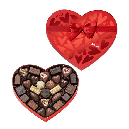 Chocolats Saint-Valentin, Petite boite coeur rouge - Jeff de Bruges